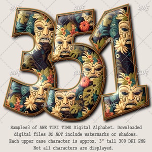 Tiki Time Digital Alphabet by Awesomescrapper, High Quality 300 DPI ...