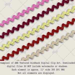 Textured Rickrack Digital Clip Art by Awesomescrapper - High Quality ...
