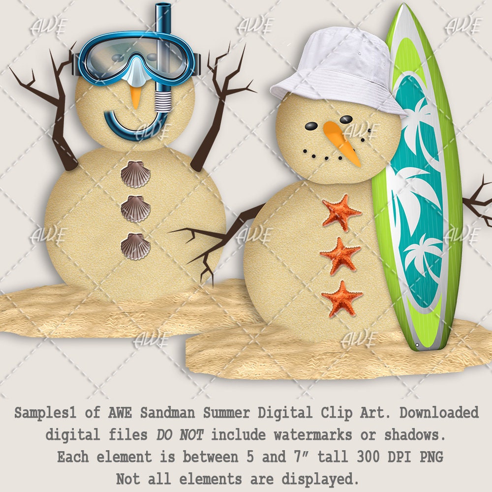 Sandman Summer Digital Clip Art by Awesomescrapper - High Quality, 300 ...