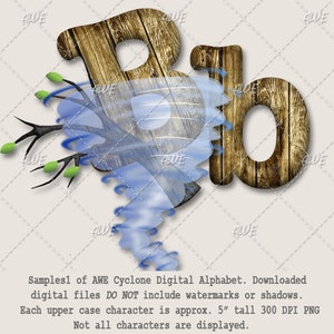 Cyclone Digital Alphabet by Awesomescrapper - High Quality, 300 DPI ...