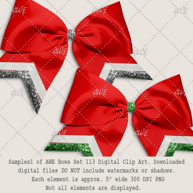 Bow Set 113 Digital Clip Art by Awesomescrapper - High Quality, 300 DPI ...