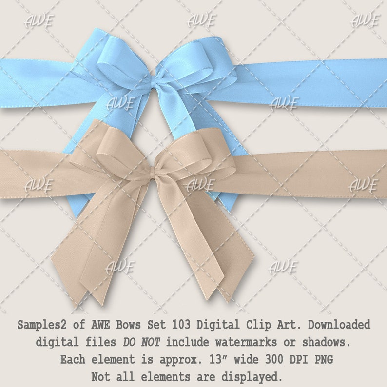Bows Set 103 Digital Clip Art by Awesomescrapper High | Etsy