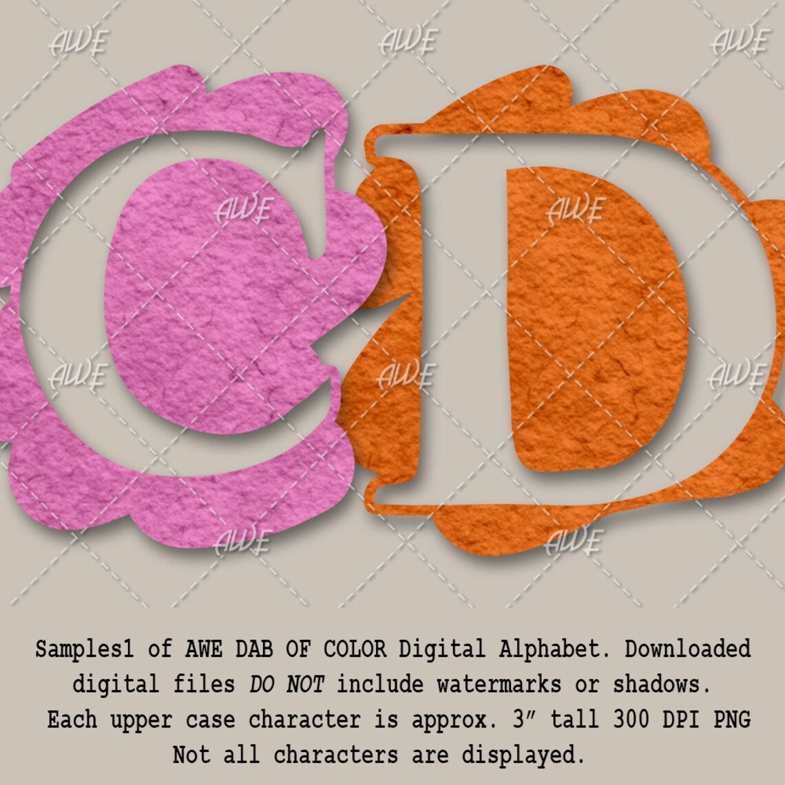 Dab of Color Digital Alphabet by Awesomescrapper High - Etsy