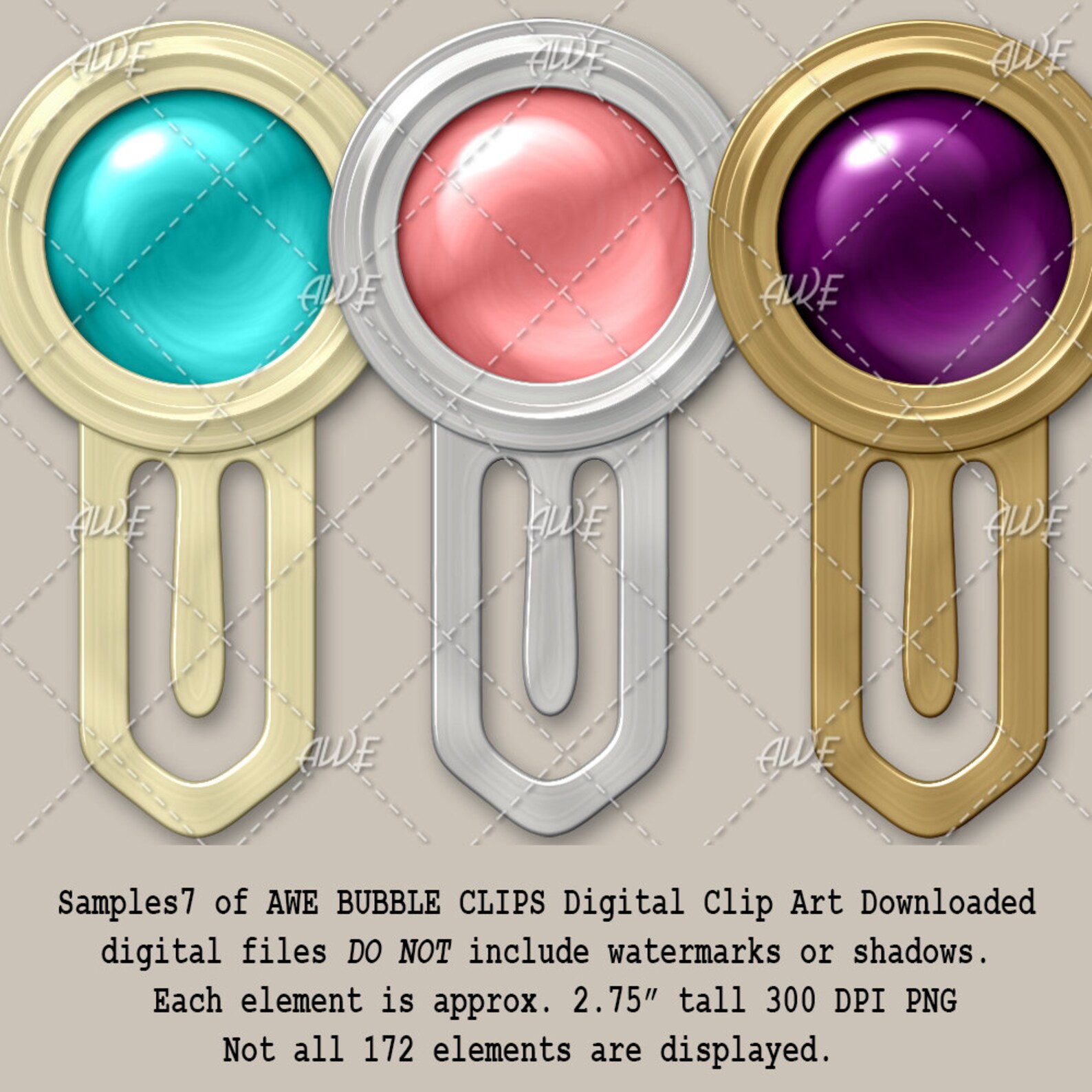 Bubble Clips Digital Clipart by AwesomeScrapper High | Etsy