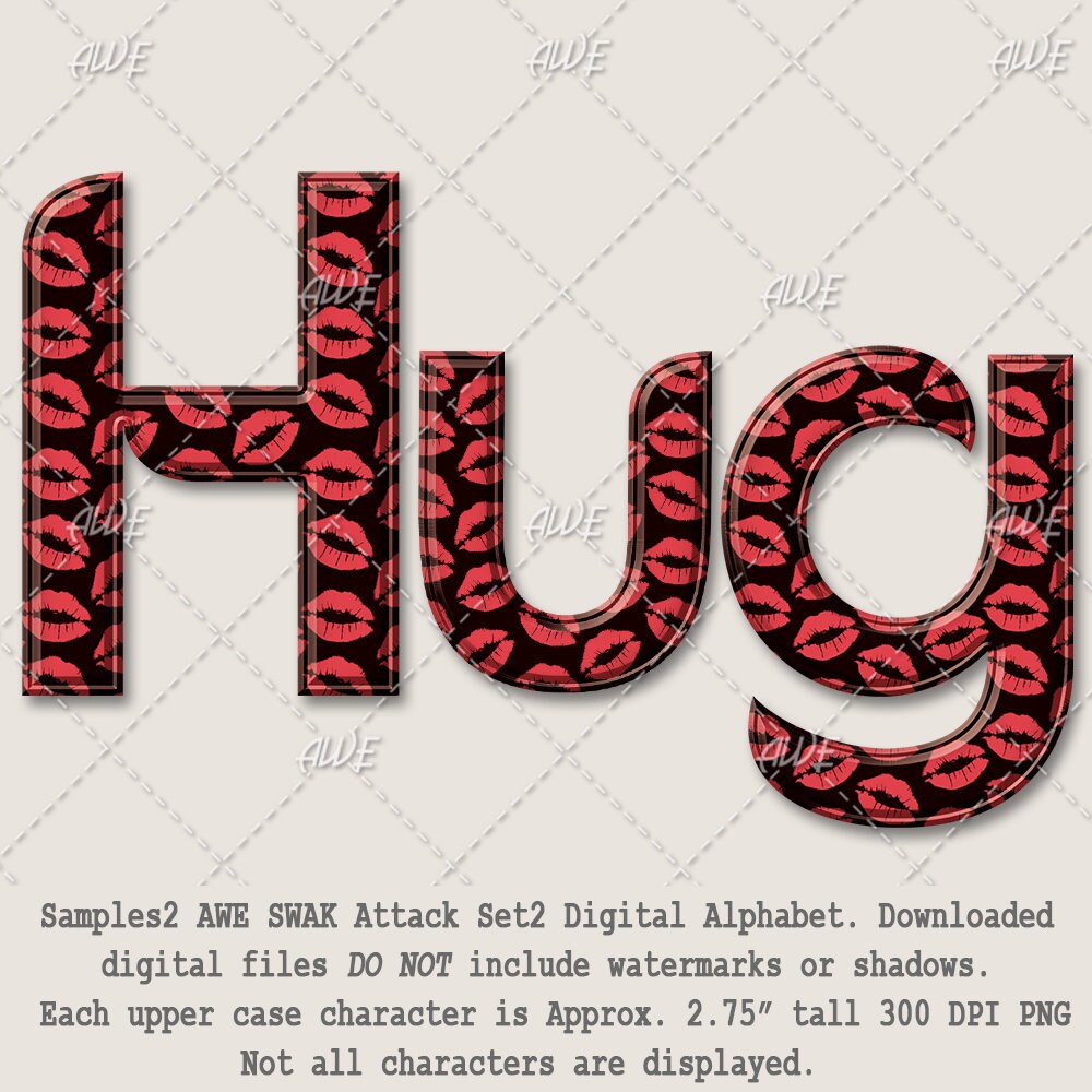 SWAK Attack Set 2 Digital Alphabet by Awesomescrapper High | Etsy