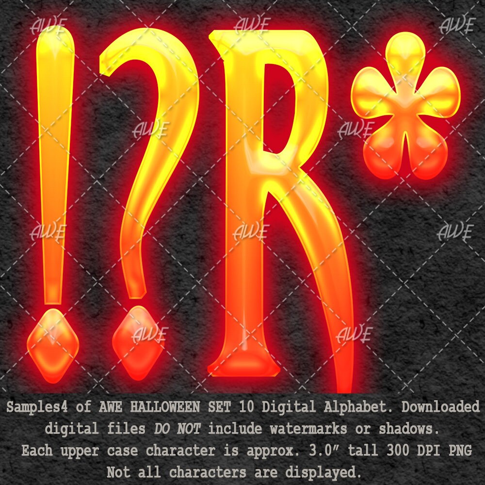 Halloween Set10 Digital Alphabet by Awesomescrapper High - Etsy