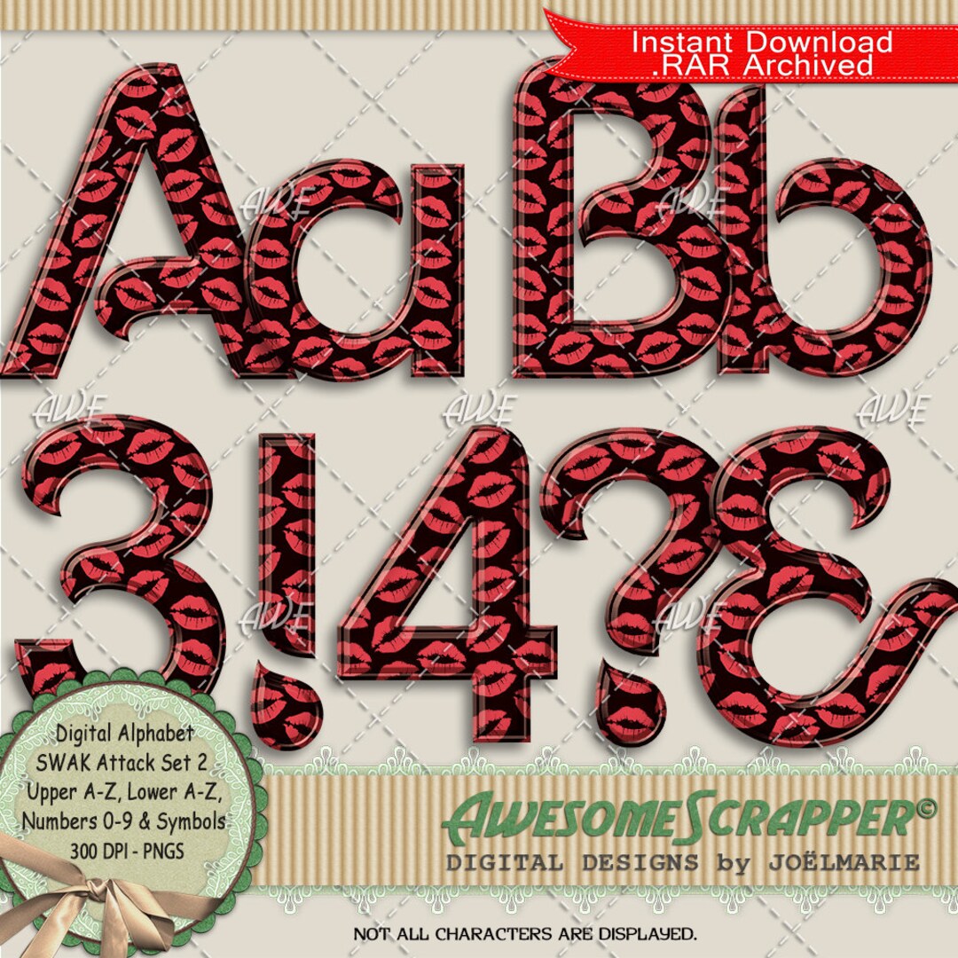 SWAK Attack Set 2 Digital Alphabet by Awesomescrapper - High Quality ...