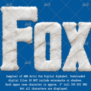 Artic Fox Digital Alphabet by Awesomescrapper, High Quality 300 DPI ...