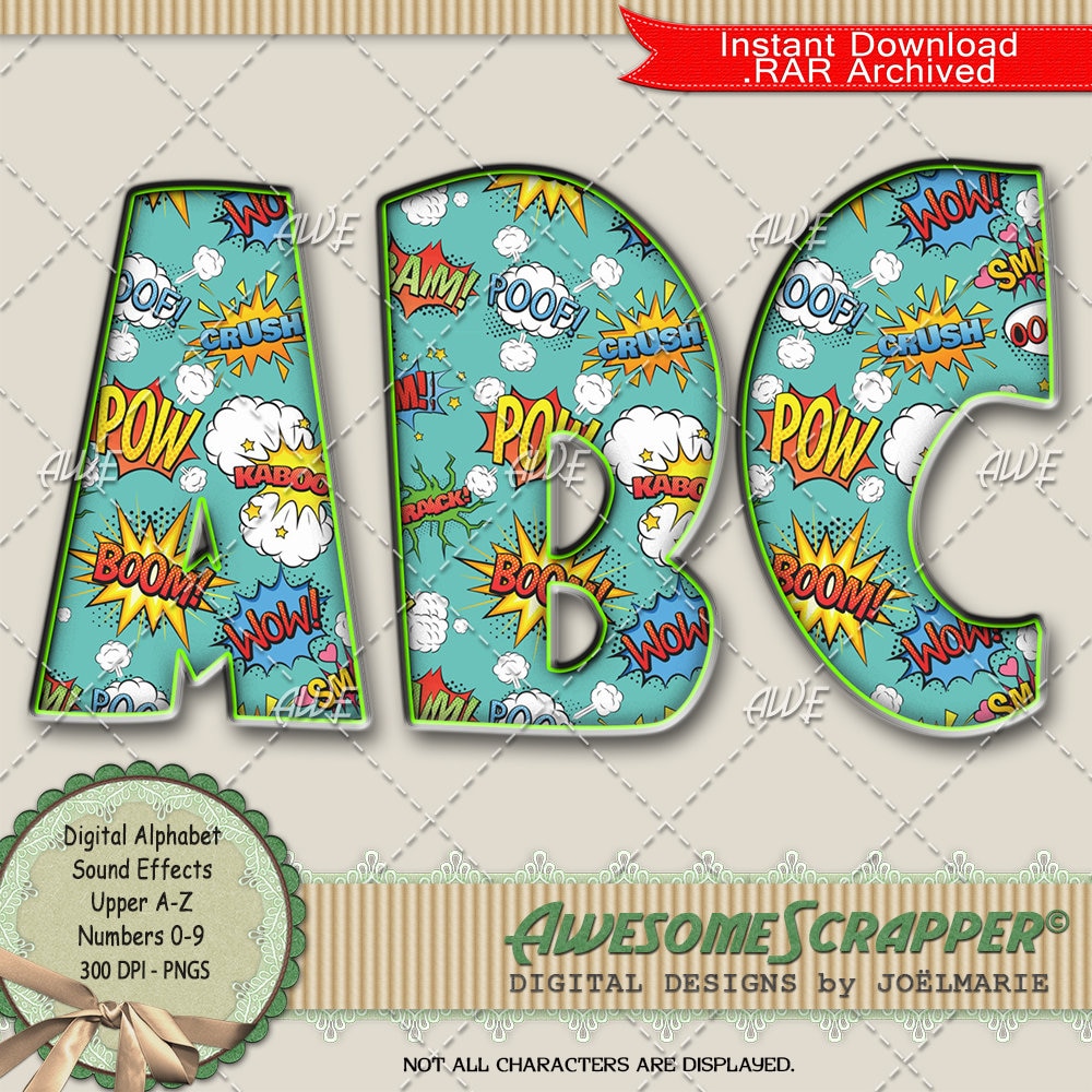 Sound Effects Digital Alphabet by AwesomeScrapper High | Etsy