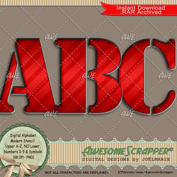 Modern Mono Alphabet Print - Etsy