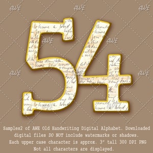 Old Handwriting Digital Alphabet by Awesomescrapper, High Quality 300 ...