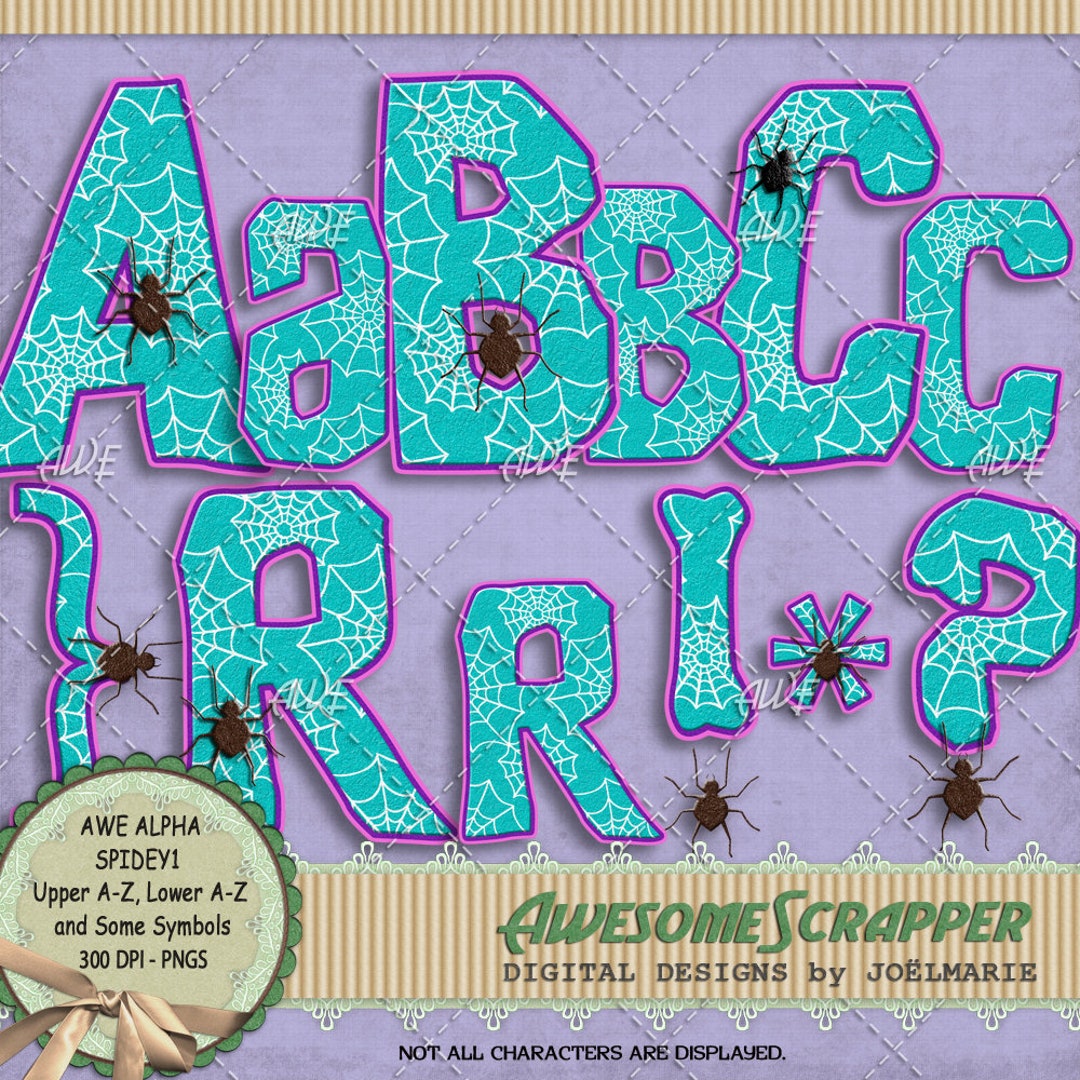 Spidey Set 1 Digital Alphabet by Awesomescrapper, High Quality, 300 DPI ...