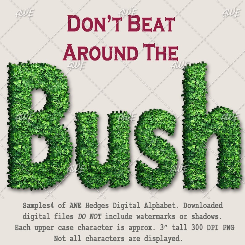 Hedges Digital Alphabet by Awesomescrapper - High Quality, 300 DPI Pngs ...