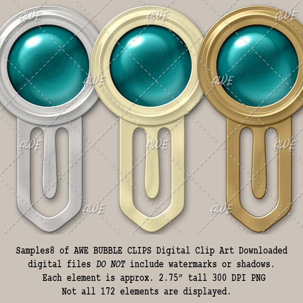 Bubble Clips Digital Clipart by AwesomeScrapper High | Etsy