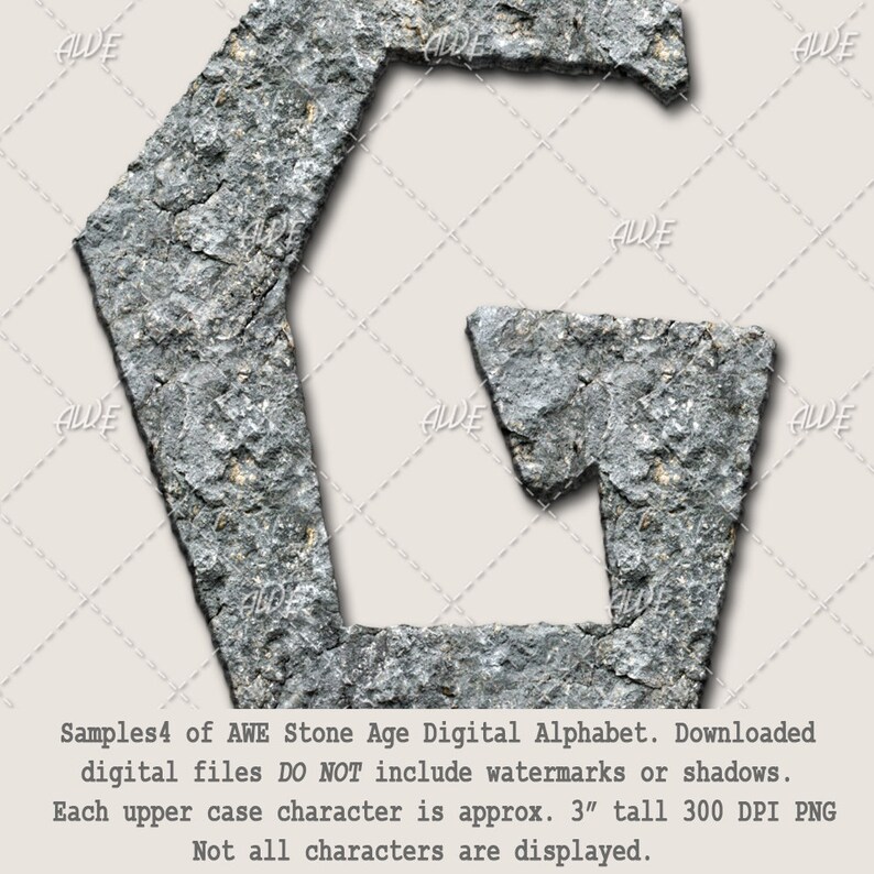Stone Age Digital Alphabet by Awesomescrapper High Quality - Etsy