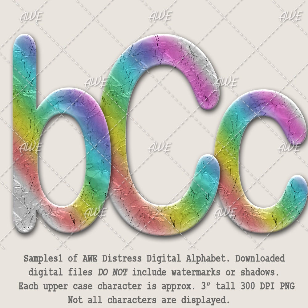 Distress Digital Alphabet by Awesomescrapper - High Quality, 300 DPI ...