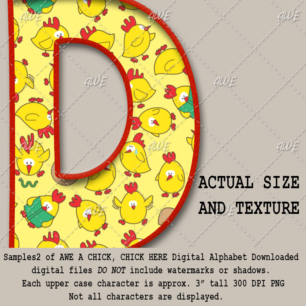 Chick Chick Here Digital Alphabet by Awesomescrapper High | Etsy