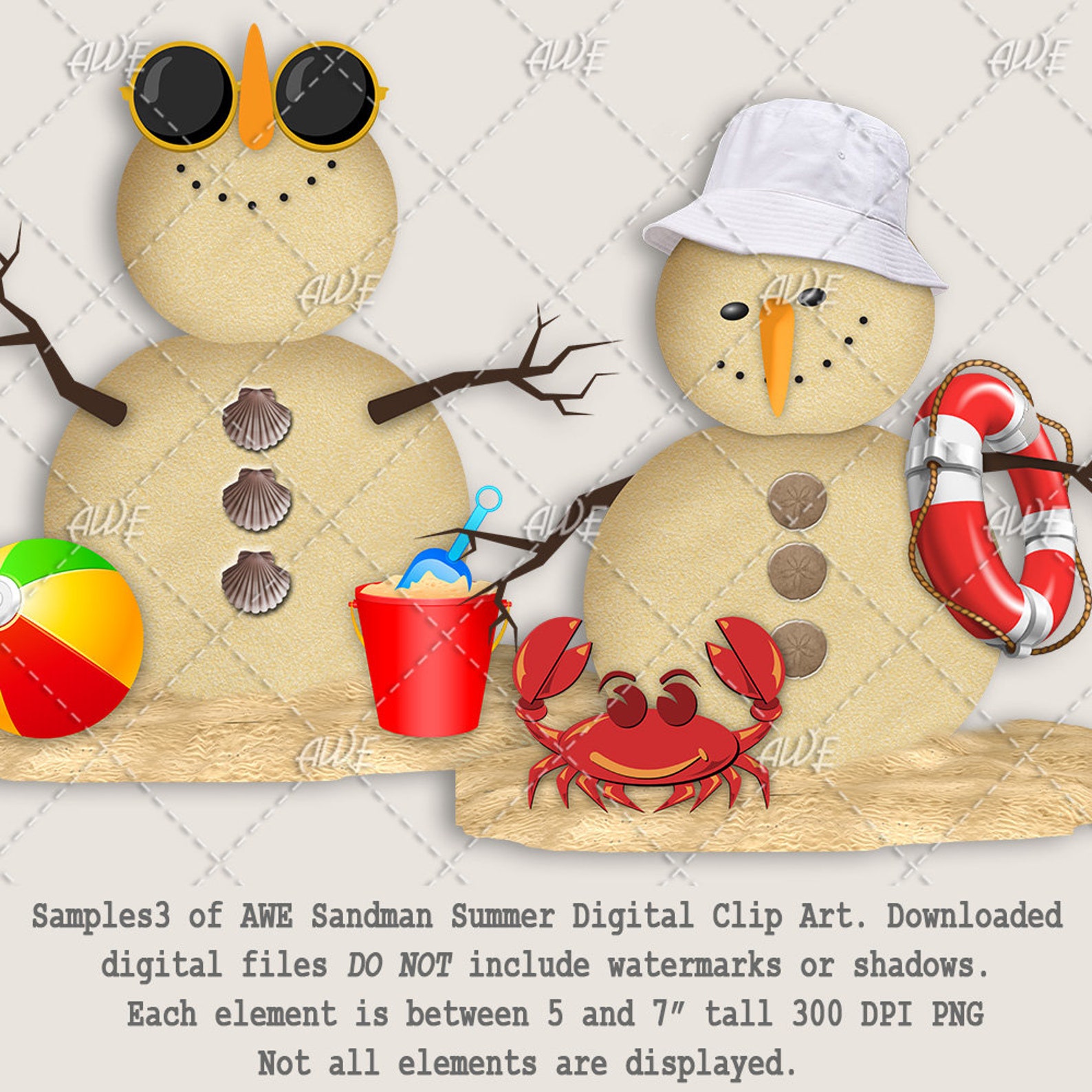 Sandman Summer Digital Clip Art by Awesomescrapper - High Quality, 300 ...