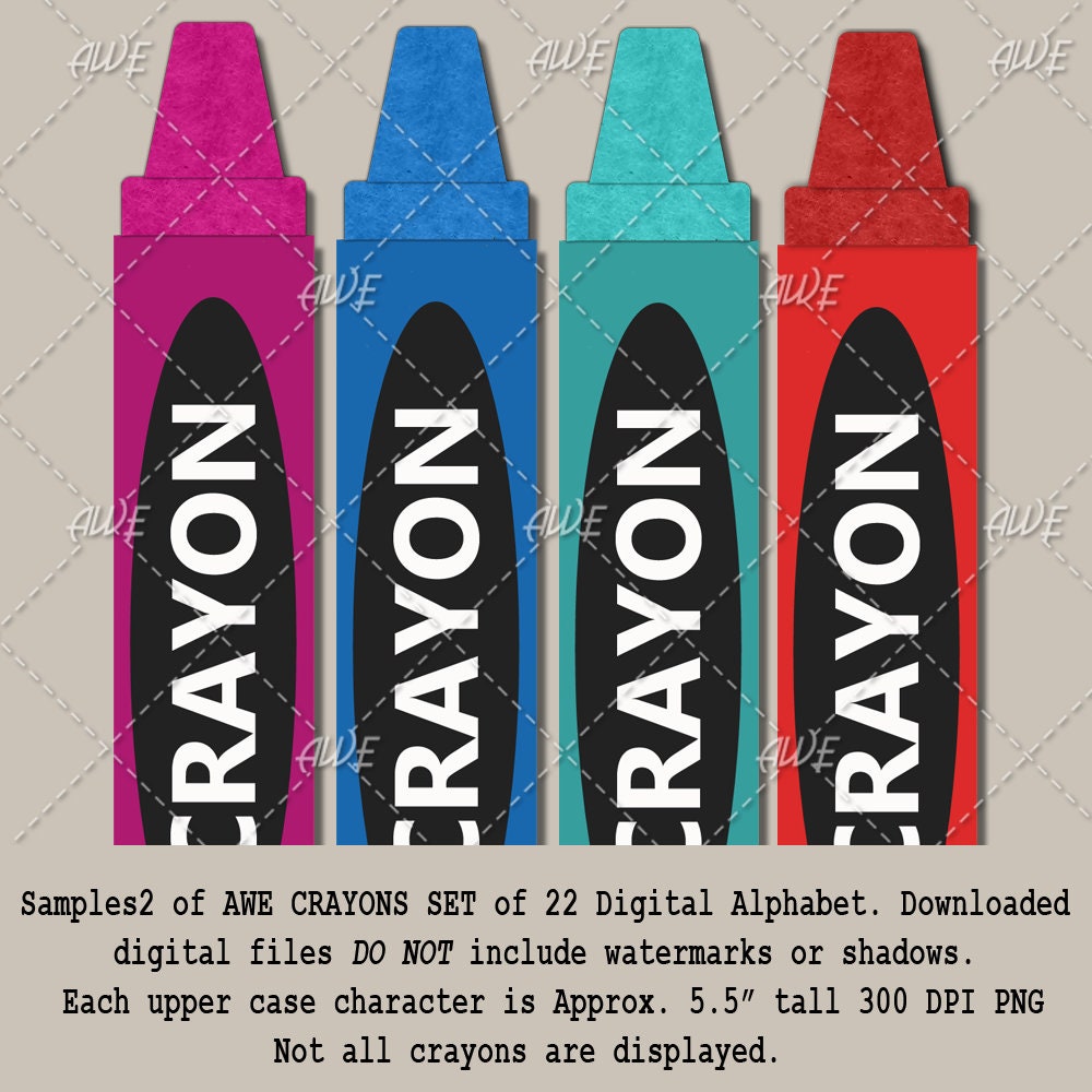 Crayons Digital Clip Art by AwesomeScrapper High Quality | Etsy