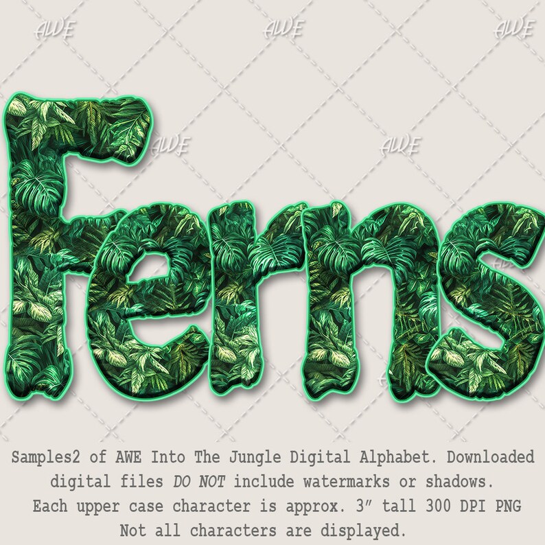 Into the Jungle Digital Alphabet by Awesomescrapper, High Quality 300 ...