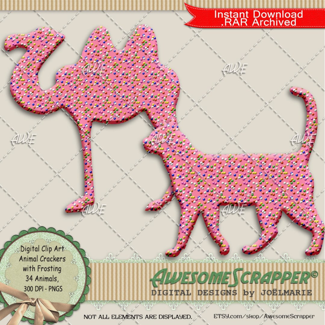 Animal Crackers Digital Clip Art by Awesomescrapper - High Quality, 300 ...