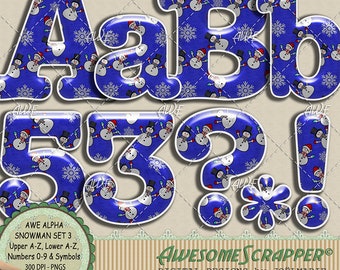 Snowflakes Set 10 Digital Alphabet by Awesomescrapper High | Etsy