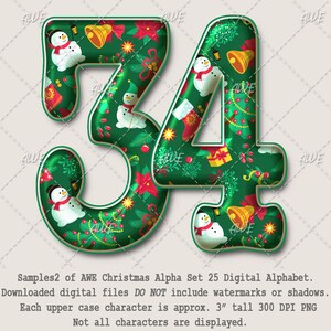 Christmas Alpha Set 25 Digital Alphabet by Awesomescrapper, High ...