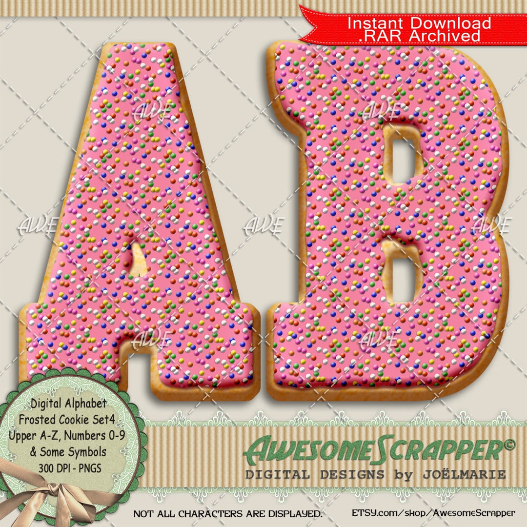 Frosted Cookies Set4 Digital Alphabet by Awesomescrapper - High Quality ...