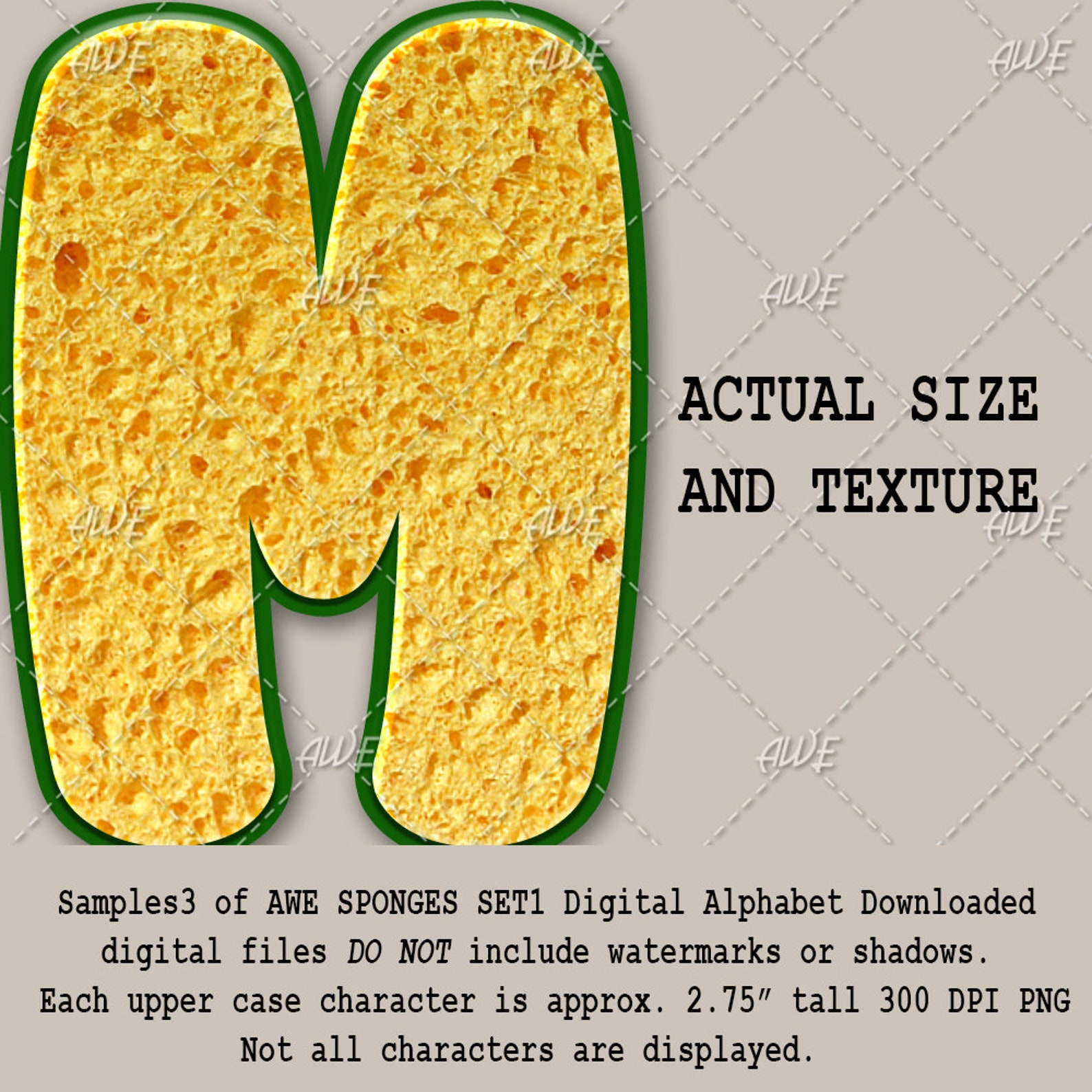 Sponges Set 1 Digital Alphabet by Awesomescrapper - High Quality, 300 ...