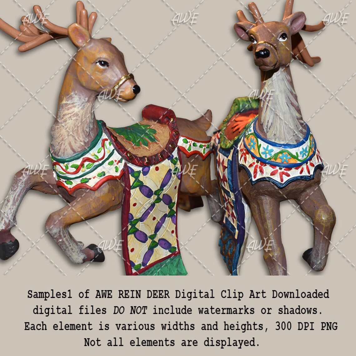 Reindeer Digital Clip Art by Awesomescrapper - High Quality, 300 DPI ...
