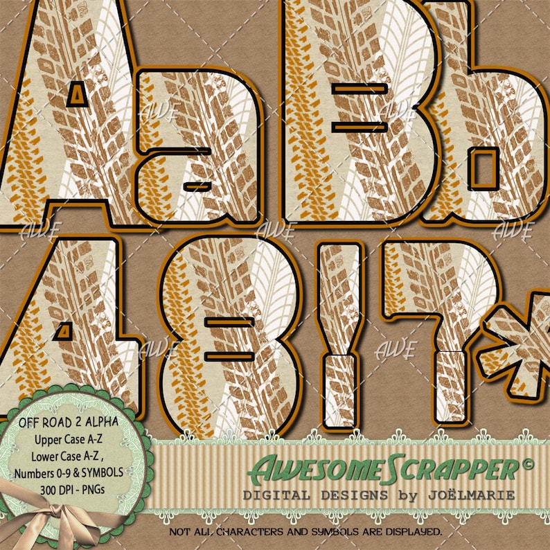 Digital Clipart off Road2 Alphabet Upper Case Lower Case - Etsy