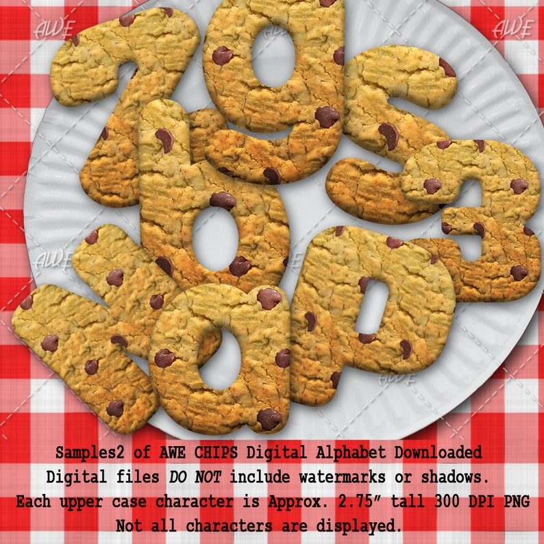 Chips Digital Alphabet by Awesome Scrapper Upper Case Some - Etsy