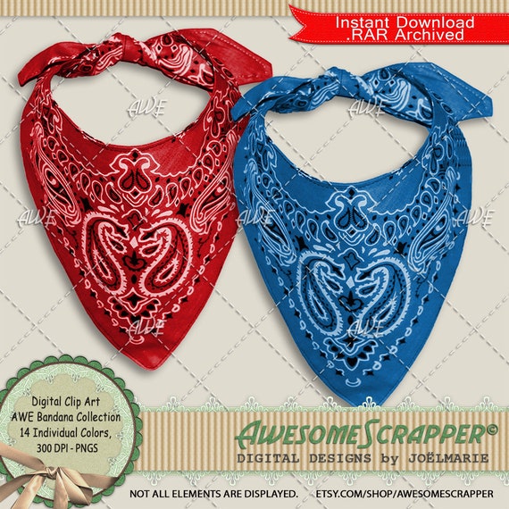 Bandana Collection Digital Clip Art by Awesomescrapper High - Etsy