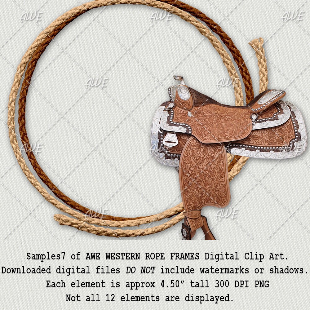 Western Rope Frames Digital Clip Art by Awesomescrapper Set - Etsy