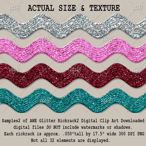 Glitter Rickrack - Digital Clip Art by Awesomescrapper - Set of 32 ...