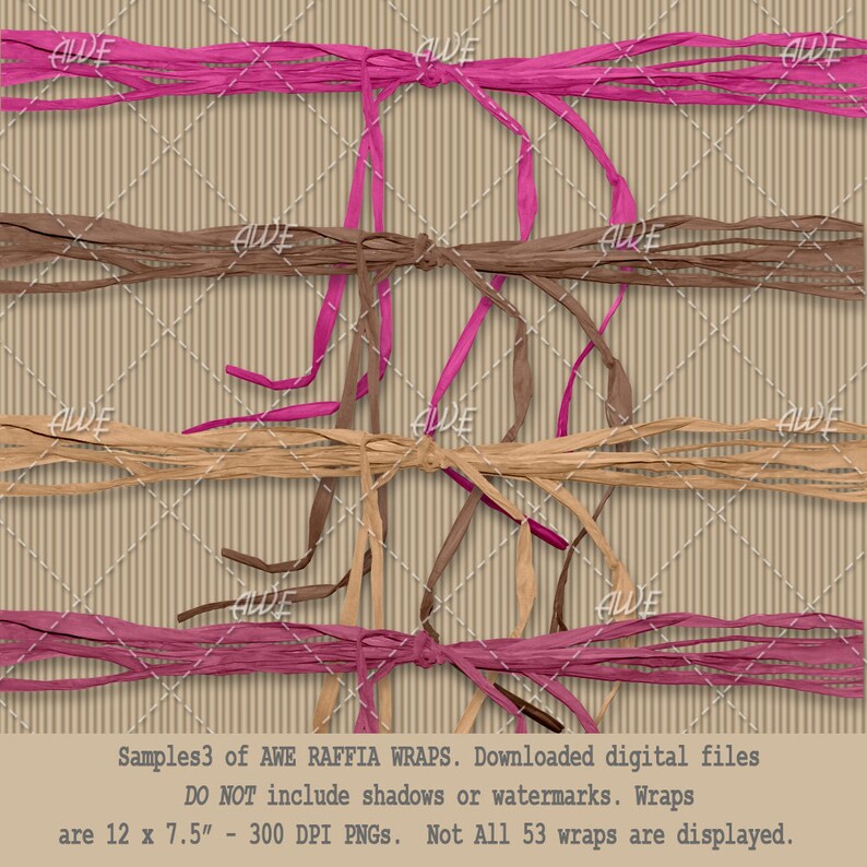 Raffia Wraps by Awesomescrapper Digital Clipart Set of 53 - Etsy