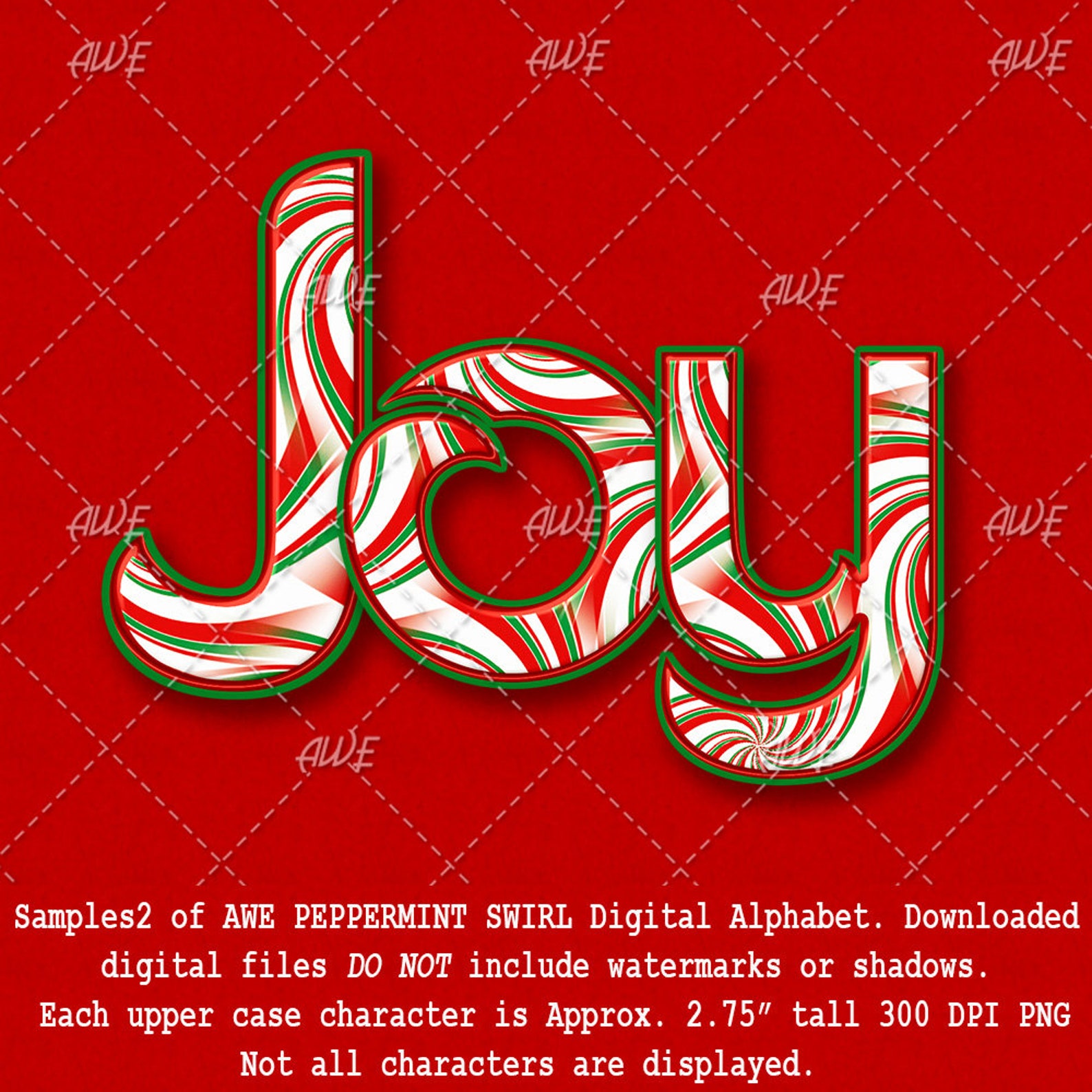 Peppermint Swirl Digital Alphabet by Awesomescrapper High Quality, 300 ...