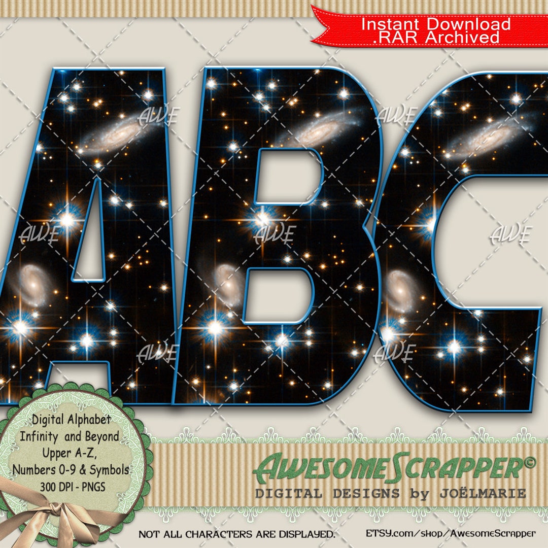 Infinity & Beyond Digital Alphabet by Awesomescrapper High Quality, 300 ...