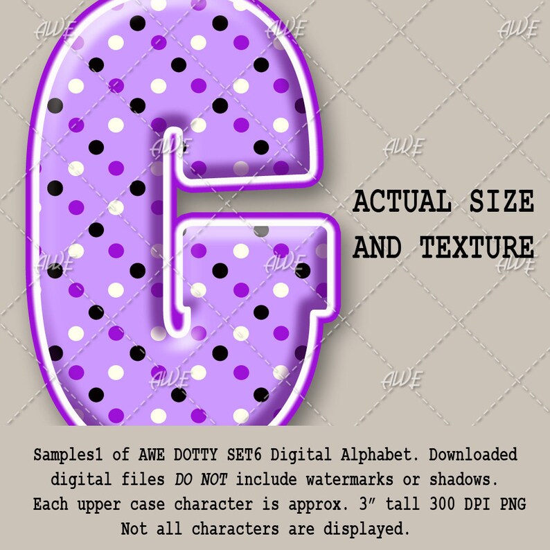 Dotty Set 6 Digital Alphabet by Awesomescrapper - High Quality, 300 DPI ...