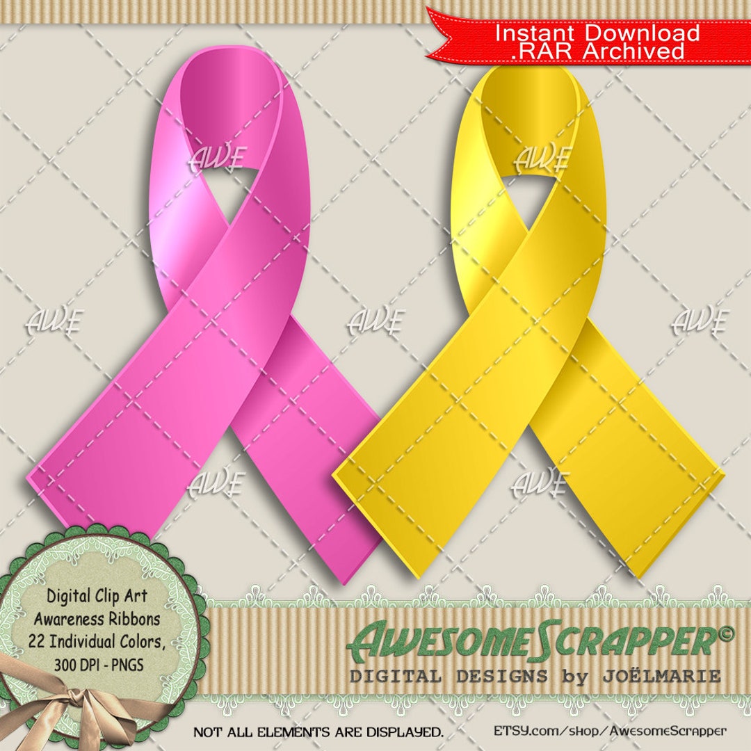 Awareness Ribbons Digital Clip Art by Awesomescrapper - High Quality ...