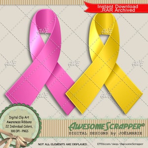 Awareness Ribbons Digital Clip Art by Awesomescrapper - High Quality ...