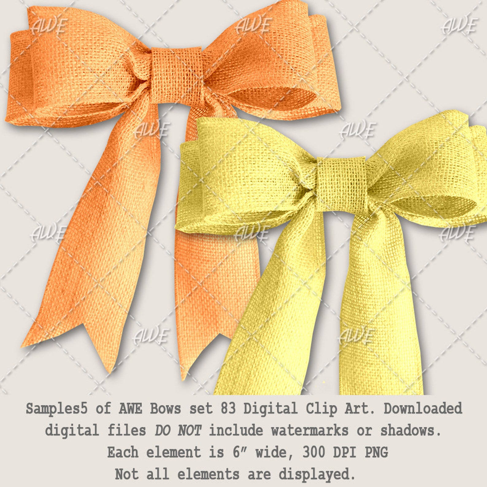 Burlap Double Bows Set 83 Digital Clip Art by Awesomescrapper - High ...
