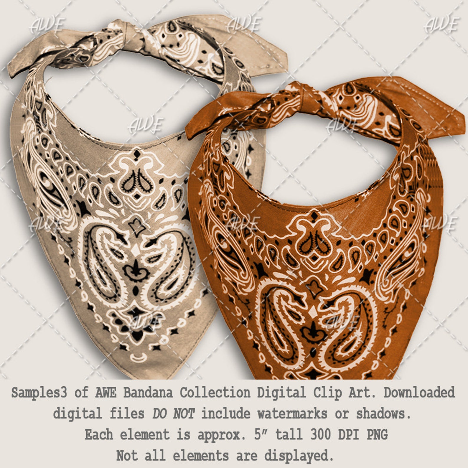 Bandana Collection Digital Clip Art by Awesomescrapper - High Quality ...