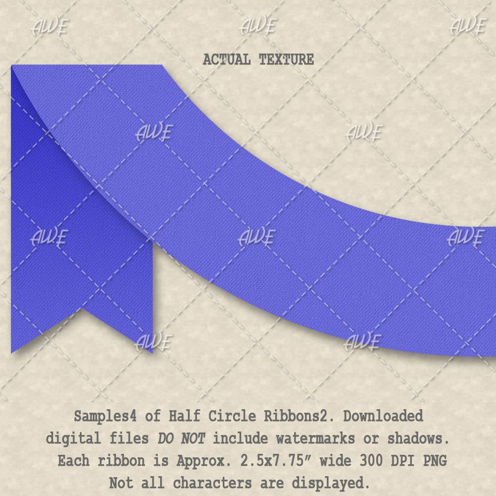 Half Circle Ribbon/Scrolls Set2 Fabric Digital Clipart by | Etsy