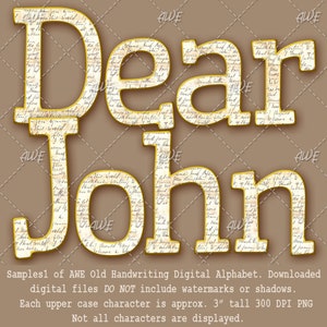 Old Handwriting Digital Alphabet by Awesomescrapper, High Quality 300 ...
