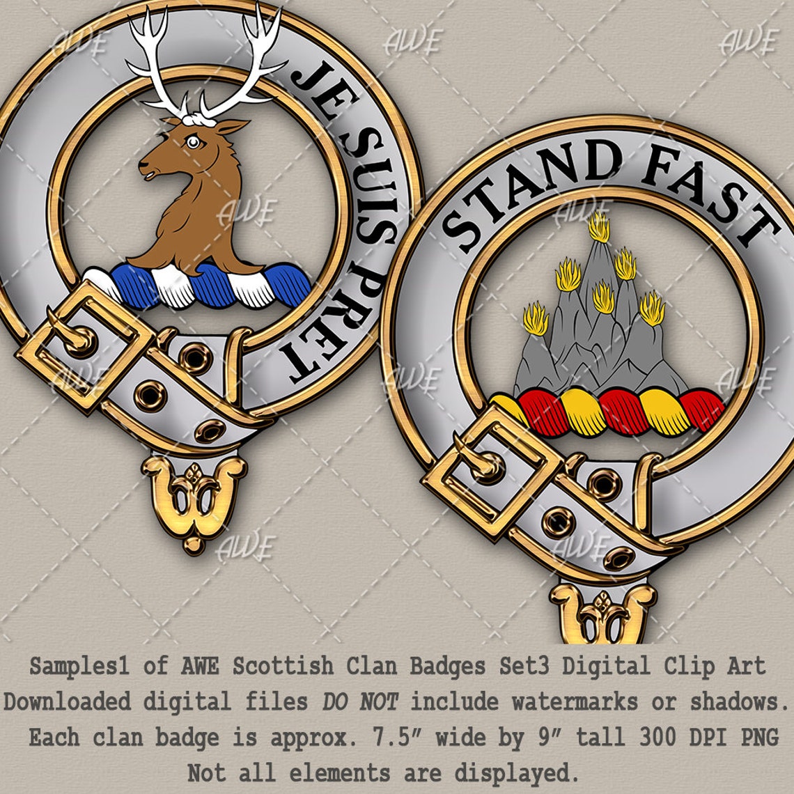 Scottish Clan Badges Set3 Digital Clip Art by Awesomescrapper | Etsy