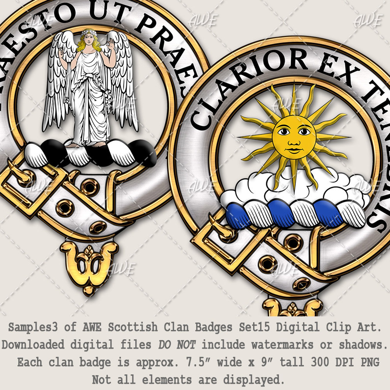 Scottish Clan Badges Set15 Digital Clip Art by Awesomescrapper - High ...