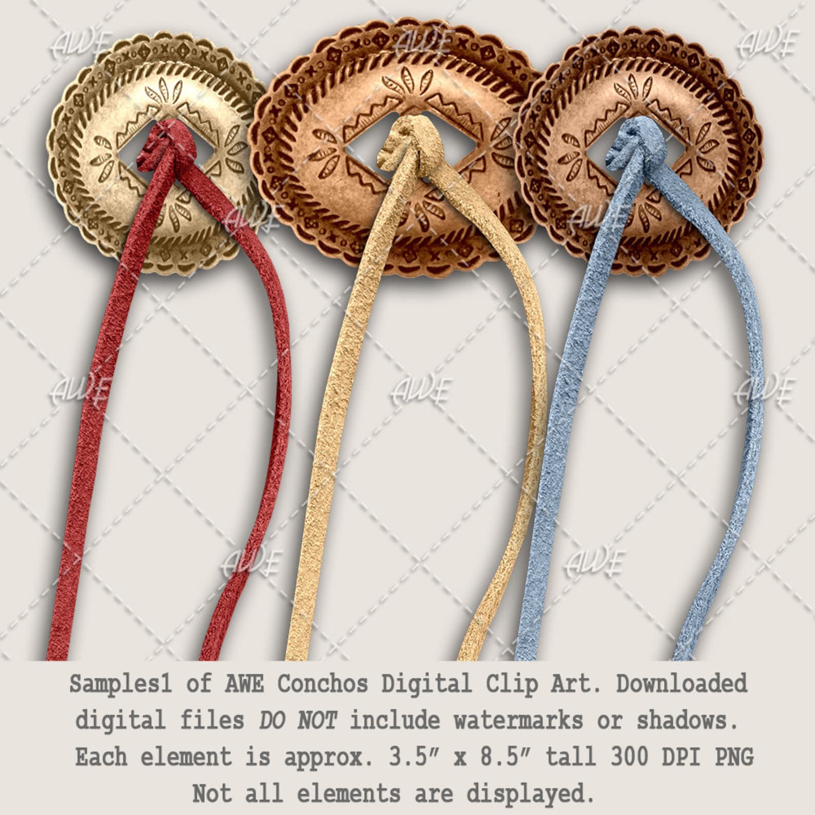 Conchos Digital Clip Art by Awesomescrapper High Quality - Etsy