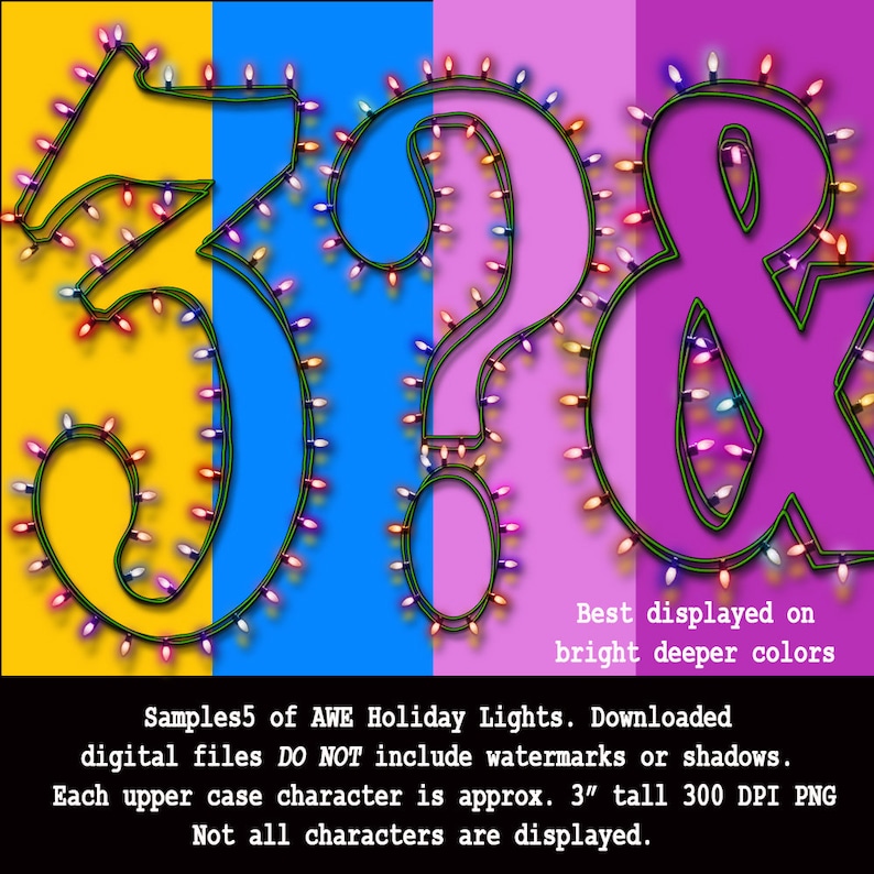 Holiday Lights Digital Alphabet by Awesomescrapper - High Quality, 300 ...