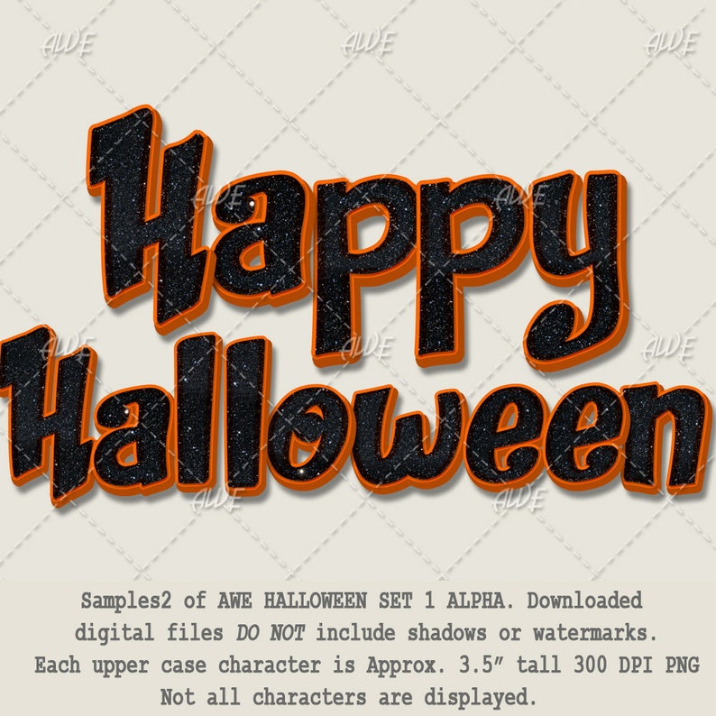 Halloween Set 1 Digital Alphabet by Awesomescrapper - High Quality, 300 ...